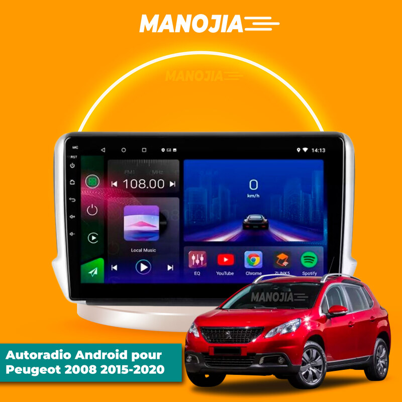 Autoradio Android pour Peugeot 2008 2015-2020, Ecran 9 à 10 pouces ...